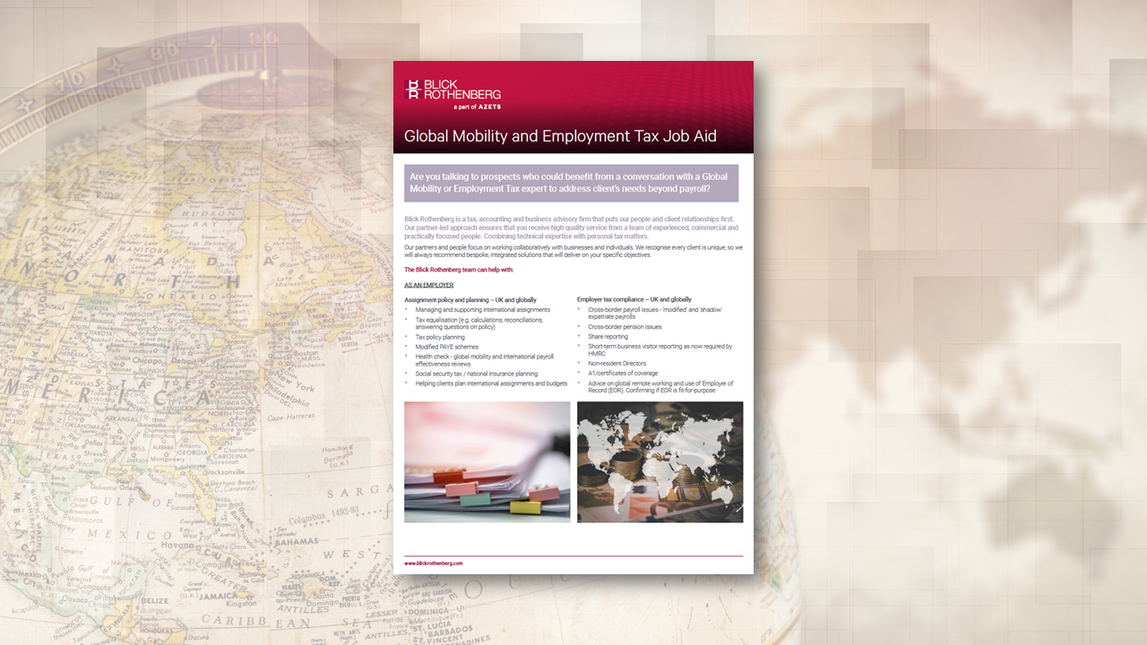 Global Mobility and Employment Tax Job Aid - Blick Rothenberg
